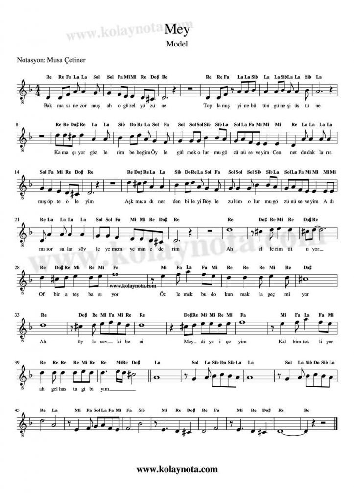 Mey – Do Re Mi ve Kolay Notaları » Kolaynota.com