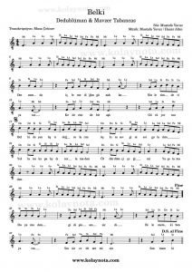 Dedublüman & Mavzer Tabancas – Belki – Nota » Kolaynota.com